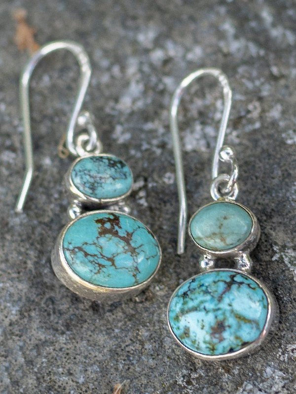 Retro Simple Turquesa Aretes | es.noracora